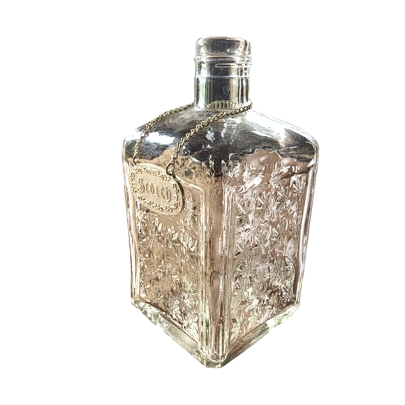 Vintage | Other | Mid Century Star Embossed Glass Scotch Bottle With ...